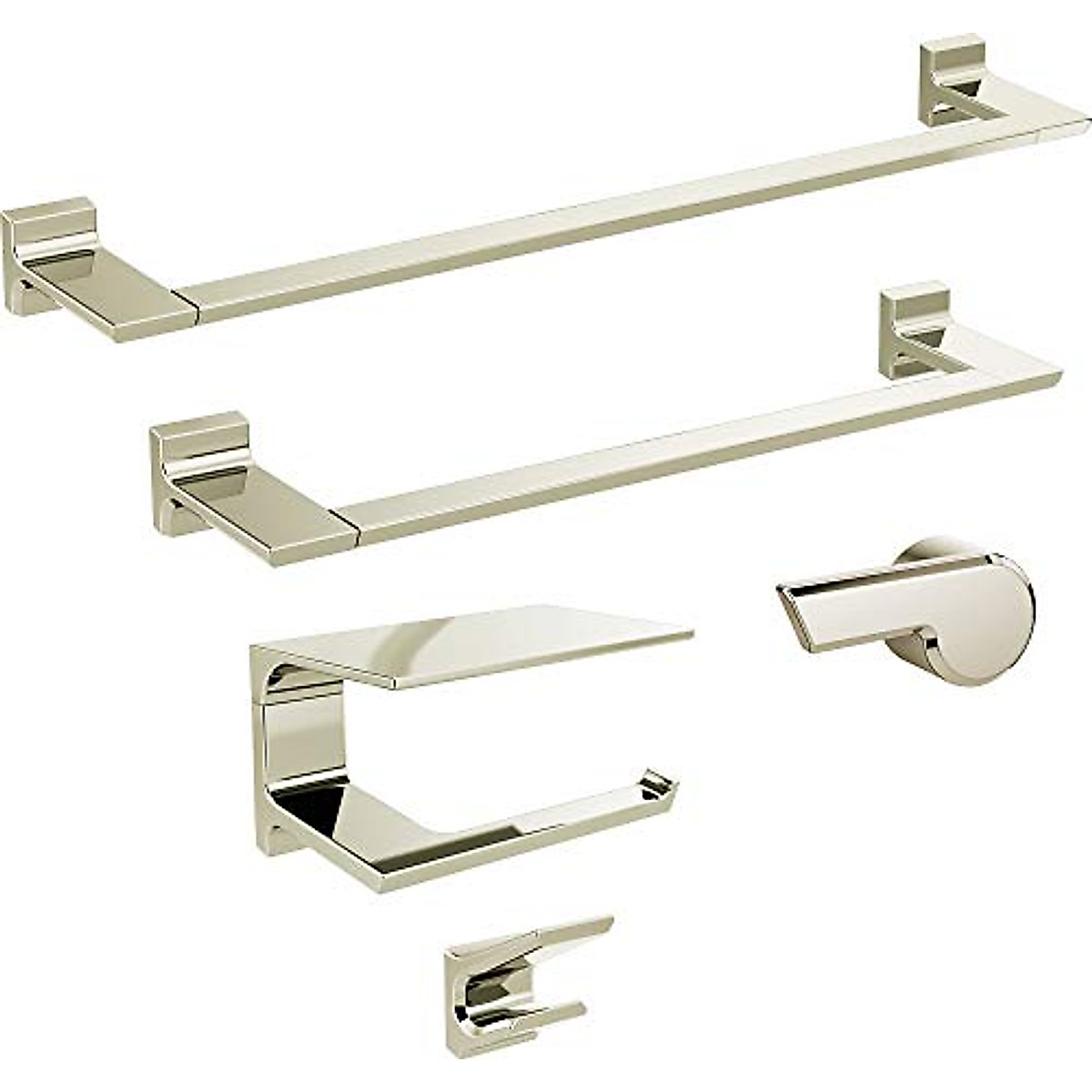 Delta Faucet 79908-PN Pivotal Wall Mounted 8" Mini Towel Bar, Hand Towel Holder in Polished Nickel, Bath Accessories