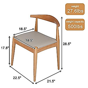 LUCKYERMORE 4 Pcs Assembled Mid-Century Dining Chair Armless Low-Back Side Chair with Faux Leather Seat,Beige