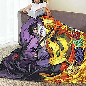 Anime Throw Blanket Flannel Fleece Warm Soft Blankets for Couch Sofa Bed Living Room for Adults Kids (60"X50")