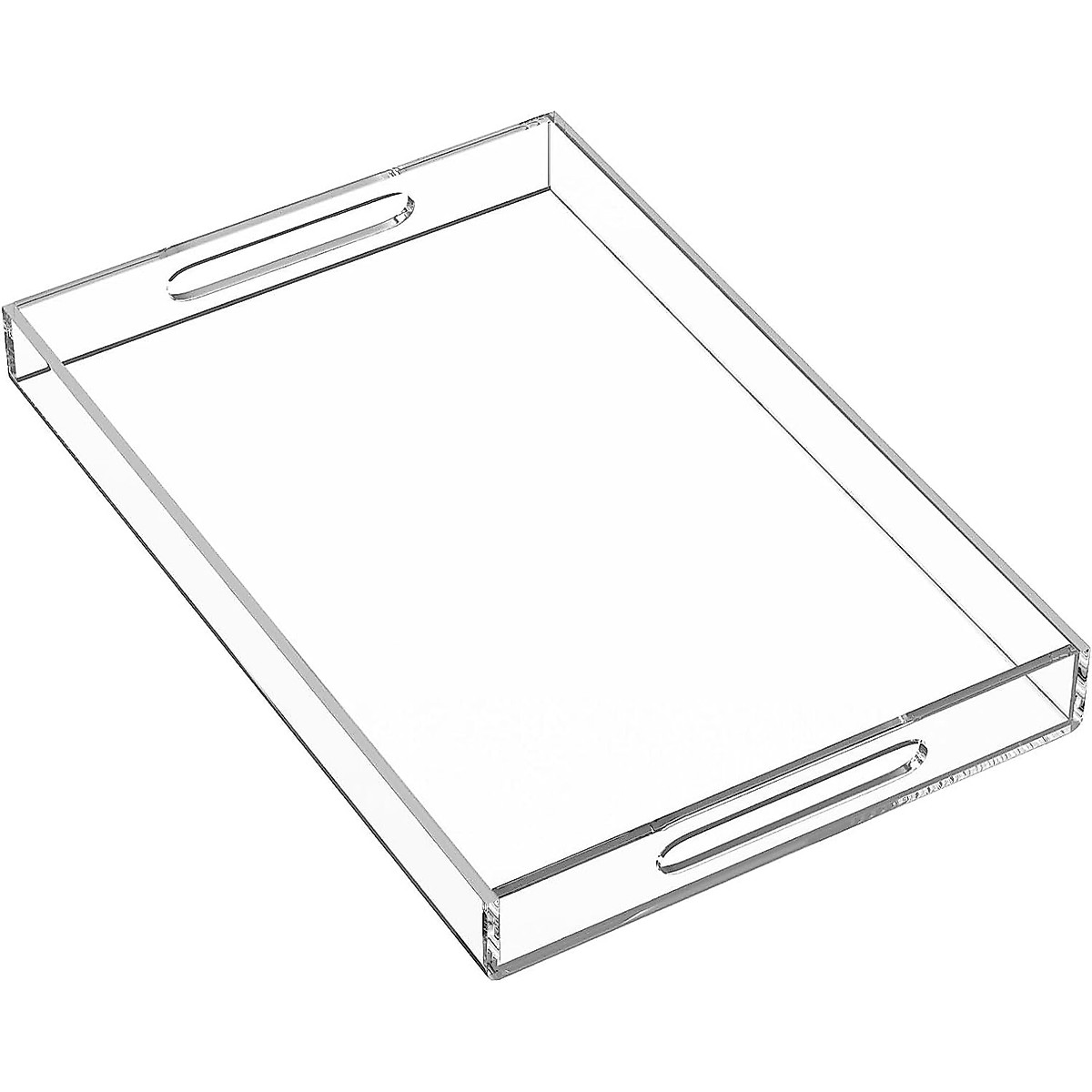 11x14 Acrylic Tray - Clear Acrylic Tray for Serving, Organizing, Display, Decor, Bathroom, Drawer - Clear Acrylic Serving Tray for Ottoman, Coffee, Food - Acrylic Organizer Tray - Acrylic Vanity Tray