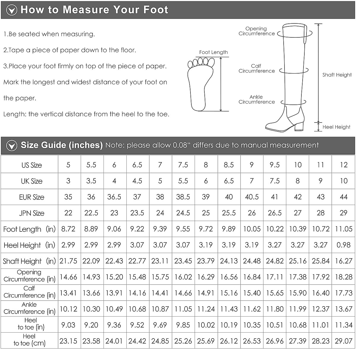 DREAM PAIRS Women's Faux Fur-Lined Knee High Winter Boots,Size 8,BLACK,SUMMIT