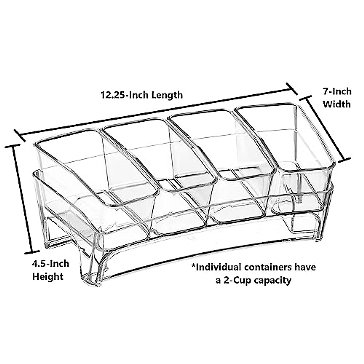 Prodyne Acrylic SB-6 Condiment Bar On Ice, Clear