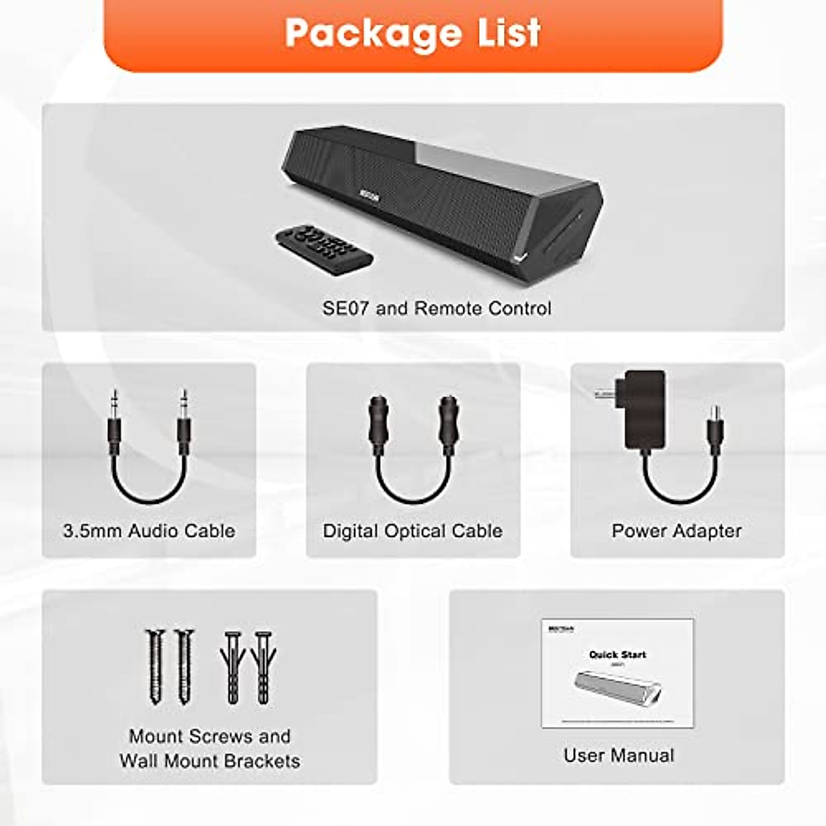 Bestisan Sound Bars for TV, 16'/50W Small Soundbar for TV, Sound Bar with Depths Sound Enhanced/DSP/Bass+/3EQ, Surround Sound Speakers for TV Works with HDMI ARC/CEC,Optical/BT/PC …