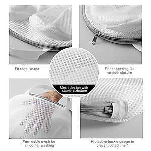 Large Bra Laundry Bags for Washing，Lingerie Bags for Washing Delicates ，Bra storage bag(Large-white) (2)