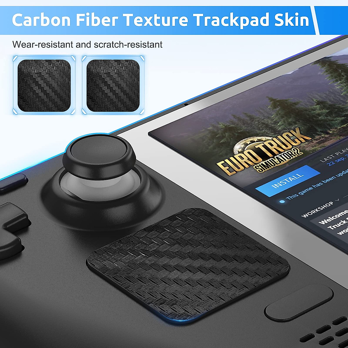 Protect Touch Skin for Steam Deck, SENQAO Steam Deck Accessories with Trackpads Skins, Auxilliary Buttons Skin - Cover Skin Add Special Style, Tactile Feedback, and Protect Steam Decks' Trackpads