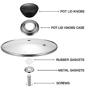 QBXMY7 Pot Lid Knobs, 10 Pieces Replacement Pot Lid Top Knobs, Kitchen Cookware Lid Replacement Knobs, Universal Pot Lid Grip, Pot Lid Knob Handle, Suitable for Casserole Glass Pot Lid Knobs