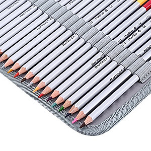 150 Slots Colored Pencil Case,Deluxe PU Leather Fabric Large Capacity Gel Pens Watercolor Pencils Holder Organizers Bag with Zipper,Handle (black)