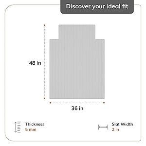 Anji Mountain Standard Bamboo Roll-Up Chairmat, 36 x 48-Inch, 8mm Thick, Dark Cherry