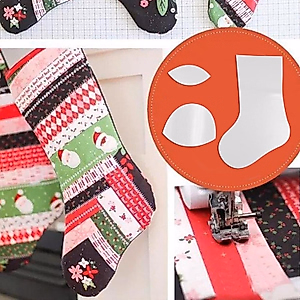 Handmade Christmas Stocking Template, 2023 New Creative DIY Christmas Eve Socks Sewing Quilting Knitting Stencil, Christmas Acrylic Sock Rulers, Home Sewing Set Tools (15 in)