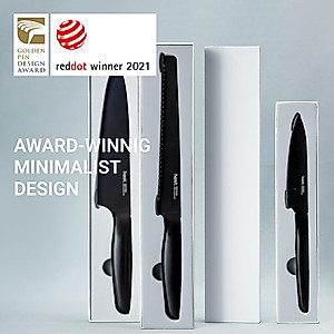 Hast Edition 5-Inch Utility Knife, Ultra-Sharp Professional Small Kitchen Knife, Patented Powder Steel, Lightweight, Comfortable Ergonomic & Award-Winning Design,Premium Small Knife (Glossy Stainless)