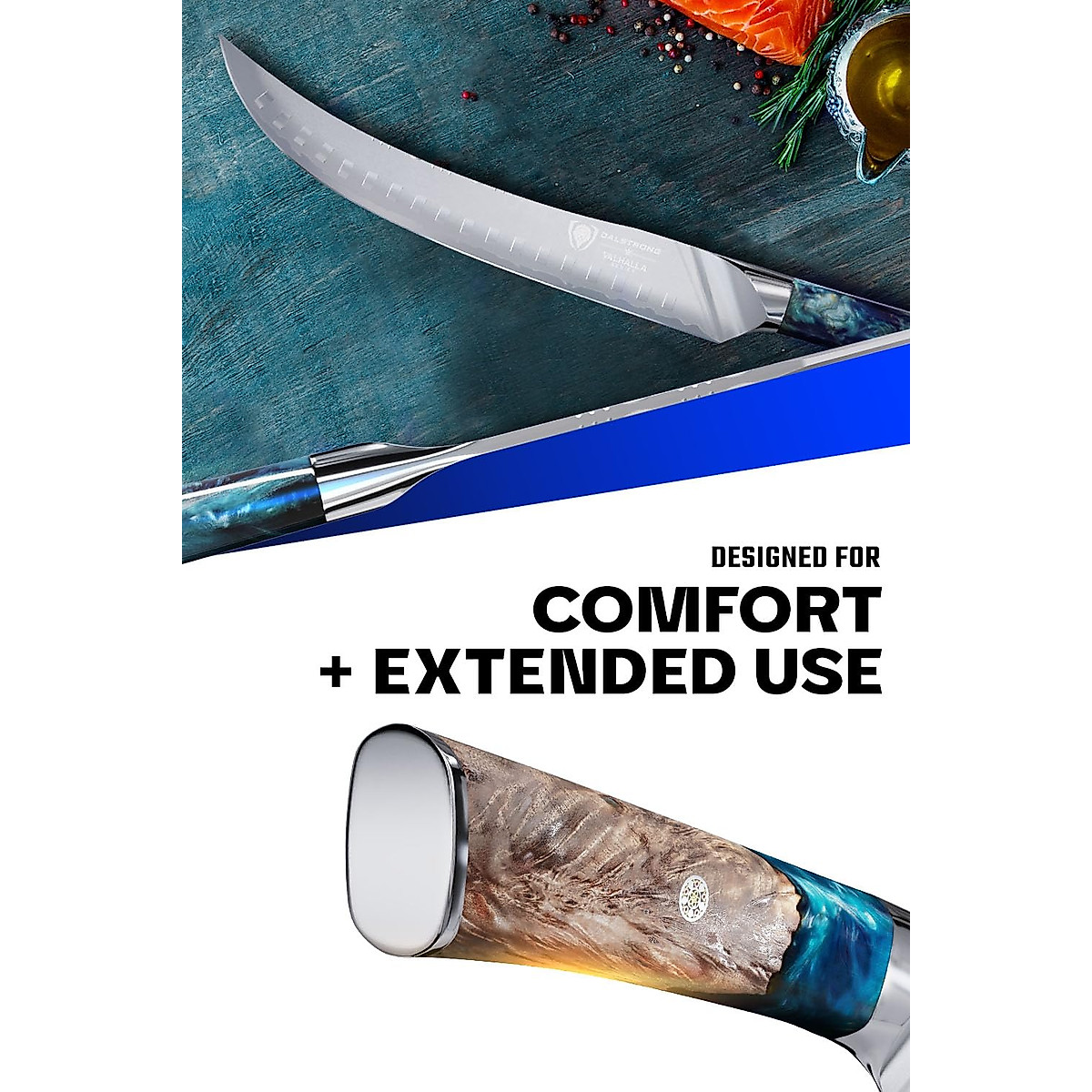 Dalstrong Butcher Knife - 10 inch - Valhalla Series - 9CR18MOV HC Steel Kitchen Knife - Celestial Resin & Wood Handle - Razor Sharp Breaking Knife Gift- Heavy Duty - BBQ Meat Slicer - w/Leather Sheath