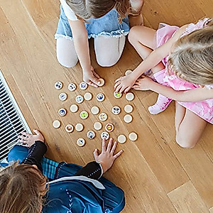 Ulanik Wild Animals Matching Memory Game for Toddlers Age 3 + Year Old Preschool Wooden Board Games for Kids 4-8 Learning & Education Toys — 30 Chips, 1.57 in