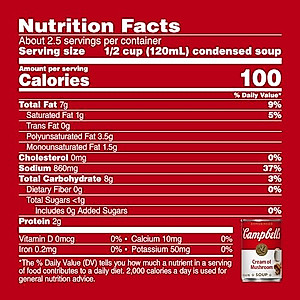 Campbell's Condensed Soup, Cream of Mushroom, 10.5 Ounce