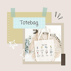 100% Cotton Tote Bag, Wildflower, Bible Verse Tote Bag, Jesus Tote Bag, Eco Friendly Tote Bag, Christian Gifts For Women You're Beautiful Bibles 15x15''