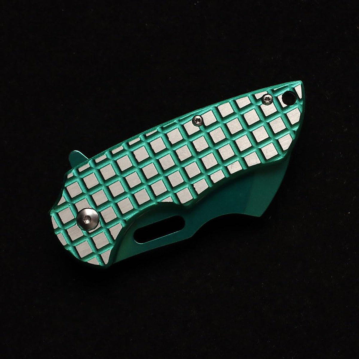 MASALONG kni215 Ultra Mini Folding Pocket Knife D2 Blade, TC4 Titanium Handle folding knife (green)