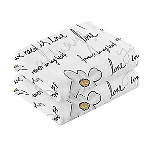 Kigai Love Daisy Flower Ultra Soft 2 Pack Towel Set, Highly Absorbent Hand Towels 16 x 28 Inch Cotton Towels for Bathroom Hotel Gym Travel, Ideal for Daily Use