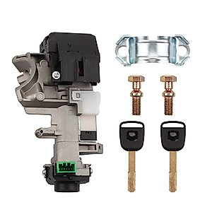 Dasbecan Ignition Switch Lock Cylinder Assembly Compatible with Honda Accord CRV Odyssey FIT 2003-2008 06350-SAA-G30 35100-SDA-A71 (with Chip ID48 Keys)
