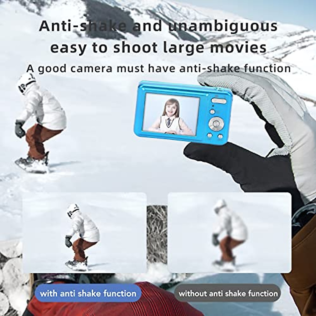 2.7 inch HD Camera, 8X Optical Zoom Portable Digital Camera, 48 Megapixels High Definition, 32GB Expandable Storage, Easy to Carry, USB Connection, Suitable for Children Beginners.(Blue)