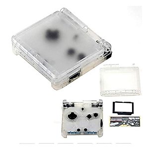 Full Housing Case Cover Housing Shell Replacement for Game boy Advance SP GBA SP Shell Case with Buttons Kit-Clear