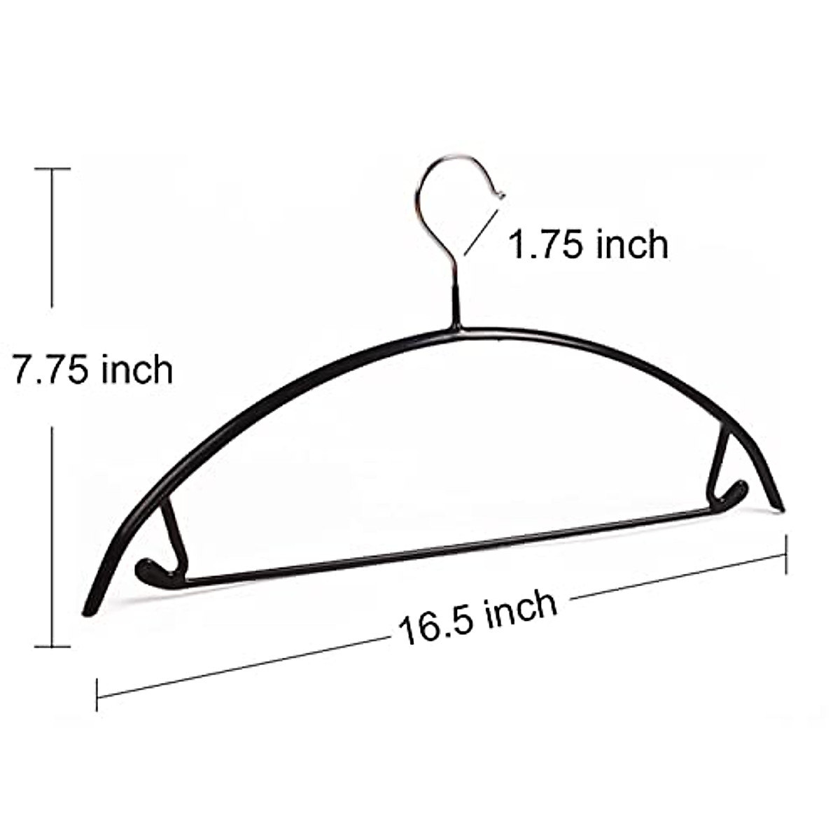 Tosnail 20 Pack Non-Slip Sweater Hangers with Pants Bar, Suit Hanger Coat Hangers, Shirt Hangers, Dimple and Crease Free Hanger Closet Organizer - Black