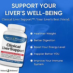 Natural Wellness Clinical Liver Support Supplement - Patented Milk Thistle, Curcumin & Alpha R-Lipoic Acid - 12 Natural Ingredients for Maximum Absorption - Cleanse and Repair Liver