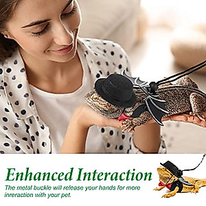 12 Pack Bearded Dragon Accessories Set Bearded Dragon Leash Harness Adjustable Leash Bat Wings with Hat Bow Tie Collar Toys Ball for Bearded Dragon Mesh Hammock for Lizard Reptile Small PET Animal