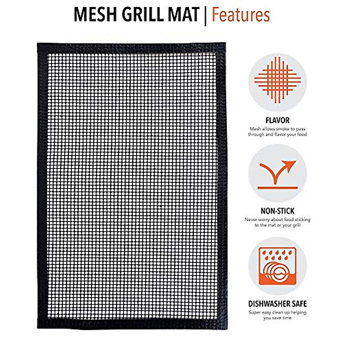BBQ Butler Non-Stick BBQ Mesh Grill Mat- Perfect For Smokers - Traeger, Green Egg, Kamodo Compatible