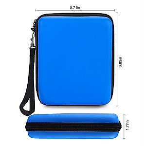 AKWOX Carrying Case Compatible with Nintendo 2DS with 8 Game Holders (Blue)