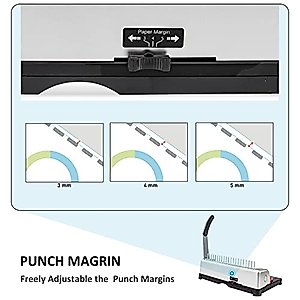 TIANSE Binding Machine, 21-Holes, 450 Sheets, Comb Binding Machines with Starter Kit 100 PCS 3/8'' Comb Bind Spines, Comb Binder Machine Book Maker Perfect for Letter Size, A4, A5 or Smaller Sizes