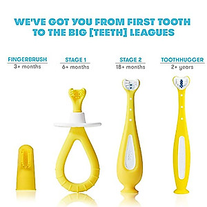 Grow-with-Me Training Toothbrush Set | Infant to Toddler Toothbrush Oral Care for Sensitive Gums by Frida Baby