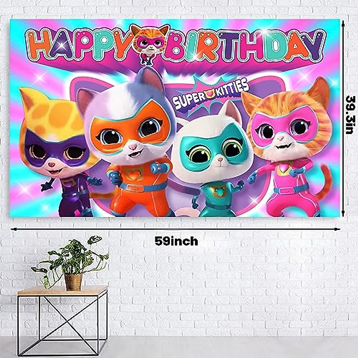 153 Pcs Super cat Birthday Party Supplies, Cute Kitten Party Decorations Include Banner, Balloons, Tableware, Cupcake Toppers, Tablecloth, Backdrop, Pink Kitten Themed Party Decorations for Girls