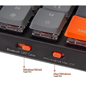 Keychron K3 75% Layout Bluetooth Wireless Mechanical Keyboard, Ultra-Slim 84 Keys/USB C/White Backlit/Low Profile Gateron Brown Switch/N-Key Rollover, Gaming Keyboard for Mac Windows, Version 2