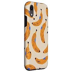 iPhone XR Cute Yellow Bananas Tropical Fruit Pattern Case