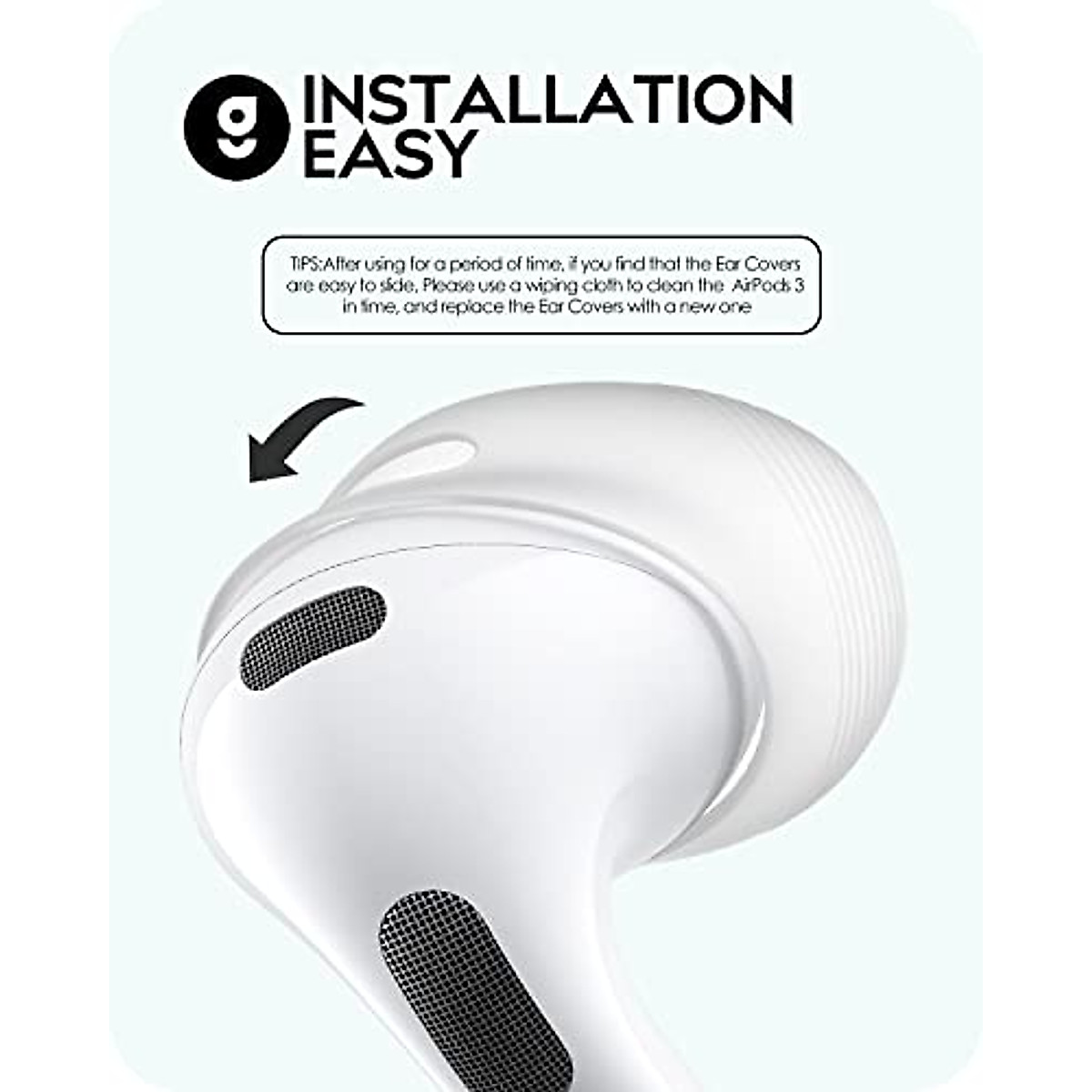 Gcioii 3 Pairs AirPods 3 Ear Covers [Fit in Case] Anti Slip Silicone Sport Ear Tips,Anti Scratches Accessories Compatible with Apple AirPods 3rd Generation (Translucent)