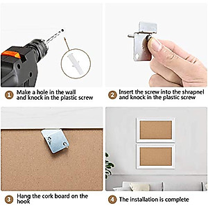 HBlife Cork Board Bulletin Board 11 x 17 inch with White Frame Rectangle Decorative Hanging Pin Board Perfect Decor for Office & Home,Message Board or Vision Board