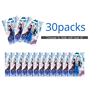 30 Packs,Cute Frozen Princess Party Gift Bags Candy Treat Gift Bags,Birthday Party Supplies Gift Bags,Kids Party Frozen Princess Themed Party Gift Bags,Birthday Decoration Gift, 9.84*6.7in (25*17cm)