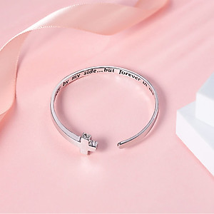 WOUOVO Cross Urn Bracelet for Ashes - 925-Sterling-Silver Adjustable Celtic Knot Urn Ring Platinum Plated Cross Cuff Bangle Memorial Keepsake Cremation Jewelry for Women Men