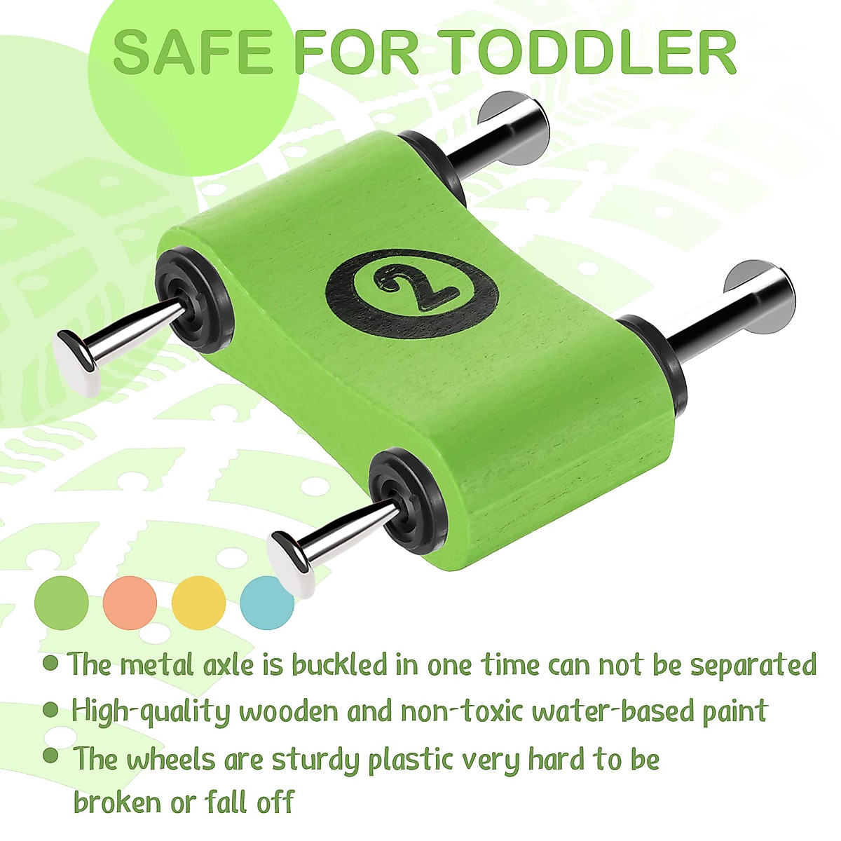 12 Pieces Mini Wooden Car Ramp Wooden Race Track Toy Car Toddler Car for Race Track Replacement Cars, Aged 6+, Present (Circle Print)