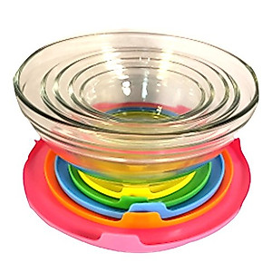 Kitchen Works Glass Storage Nesting Bowl Set with Lids