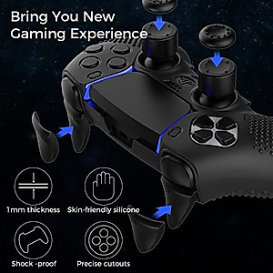 KOEBSHPE PS5 Edge Controller Anti-Slip Protective Cover, Ergonomic Soft Rubber Protective Case Cover for Playstation 5 PS5 Edge Controller with Thumb Grips and Triggers Extenders(Two Packs)