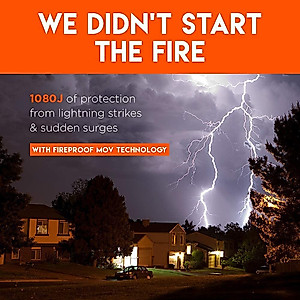 ECHOGEAR TV Wall Mount for TVs Up to 90" & On-Wall Surge Protector with 6 Pivoting Outlets - Low Profile Design - Easy Install