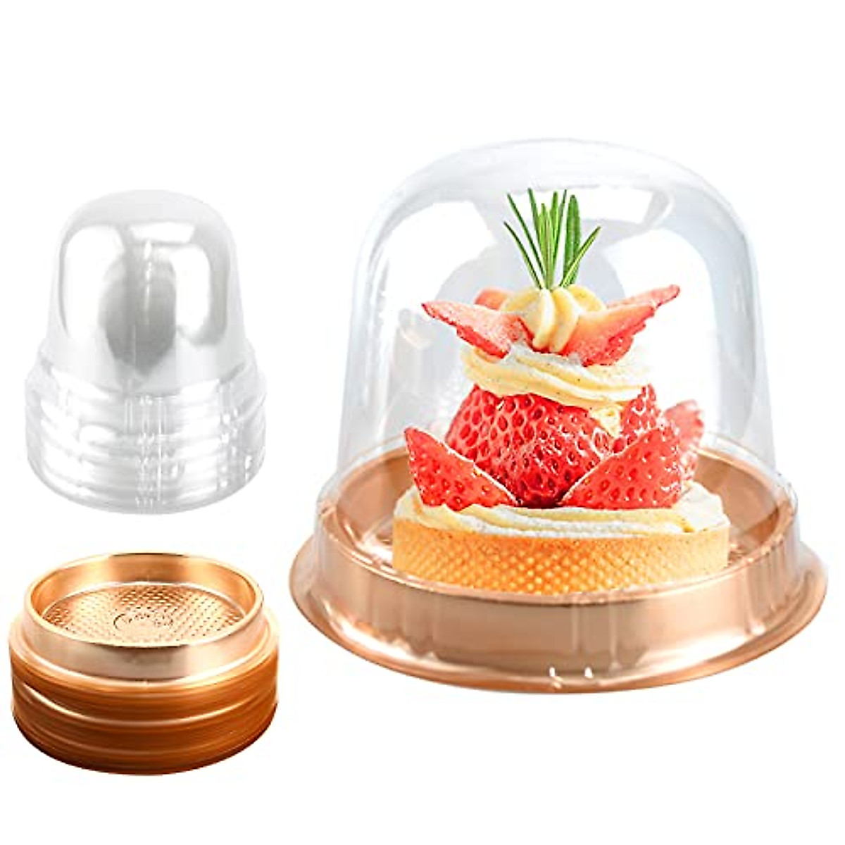 Clear Plastic Cupcake Container,25 PC Diameter 5.3 in Height 4.2 in Muffin Pod Dome Disposable Individual Cupcake Box Plastic Single Cupcake Holders With Lid for Wedding Birthday Christmas Halloween