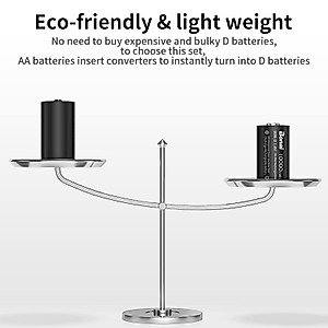 BONAI D Battery Converter with AA Rechargeable Battery Charger Set,4 Rechargeable D Batteries AA to D Battery…