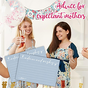 Nuckxy 30 Advice & Wishes Cards - Minimalism Blue - Double Sided Fill-In Advice Cards For Bridal, Wedding, Graduate Party, Mr & Mrs, Retirement, Baby Shower, Party Favor & Supplies - A04