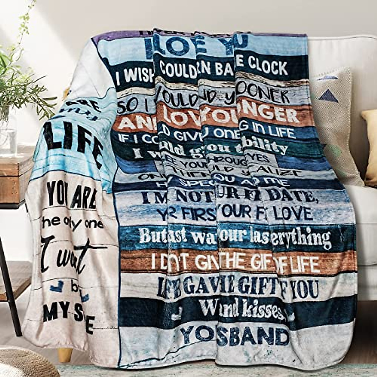 CENSIHER To My Wife Ultra-Soft Micro Fleece You are My Life Blanket Microfiber Valentine's Day Blanket Luxury Blanket for Bedding Sofa and Travel (60inchx50inch)