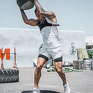 JWJ Mens 2 in 1 Running Shorts Quick Dry Gym Athletic Workout Clothes with Side Pockets,Green Large