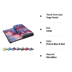 Yoga Towel, Non-Slip Hot Yoga Towel Anti-Slip Waffle Texture, 100% Absorbent Odorless Microfiber Yoga Blanket, Standard Size 72 x 24 x 0.2 inches Cushion Towel for Hot Yoga, Bikram, Pilates1