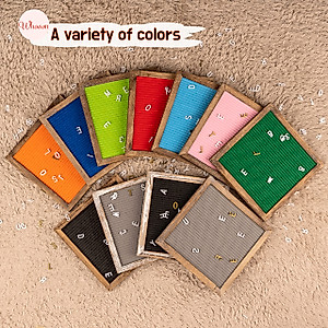 Rustic Wood Frame Gray Felt Letter Board 10x10 inch with Letters, Stand, Scissors Set | Baby Announcement Sign | First Day Of School Board | Message Board for Classroom | Rustic Letter Board Sign with Changeable Letters