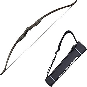 TOPARCHERY Archery 57" Takedown Youth Recurve Bow Hunting Black Long Bow for Beginner Teenagers Right Left Hand Black - Draw Weight 20lbs 30lbs (30)