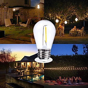 Jslinter S14 LED Bulbs, 25-Pack, 1W Energy-Efficient Outdoor String Lights, 2700K Warm White, Durable & Waterproof, E26 Base, Edison Vintage Ambiance, Ideal for Patio, Garden, and Party Lighting